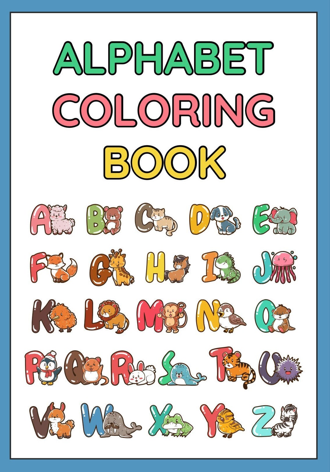 Alphabet Coloring Book - Etsy
