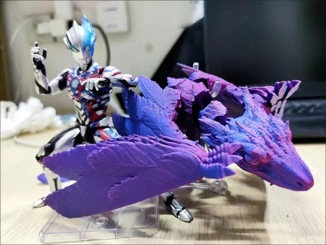 3D Printed Handmade Feather Dragon Toy DIY Scene Ornament Valentine's ...