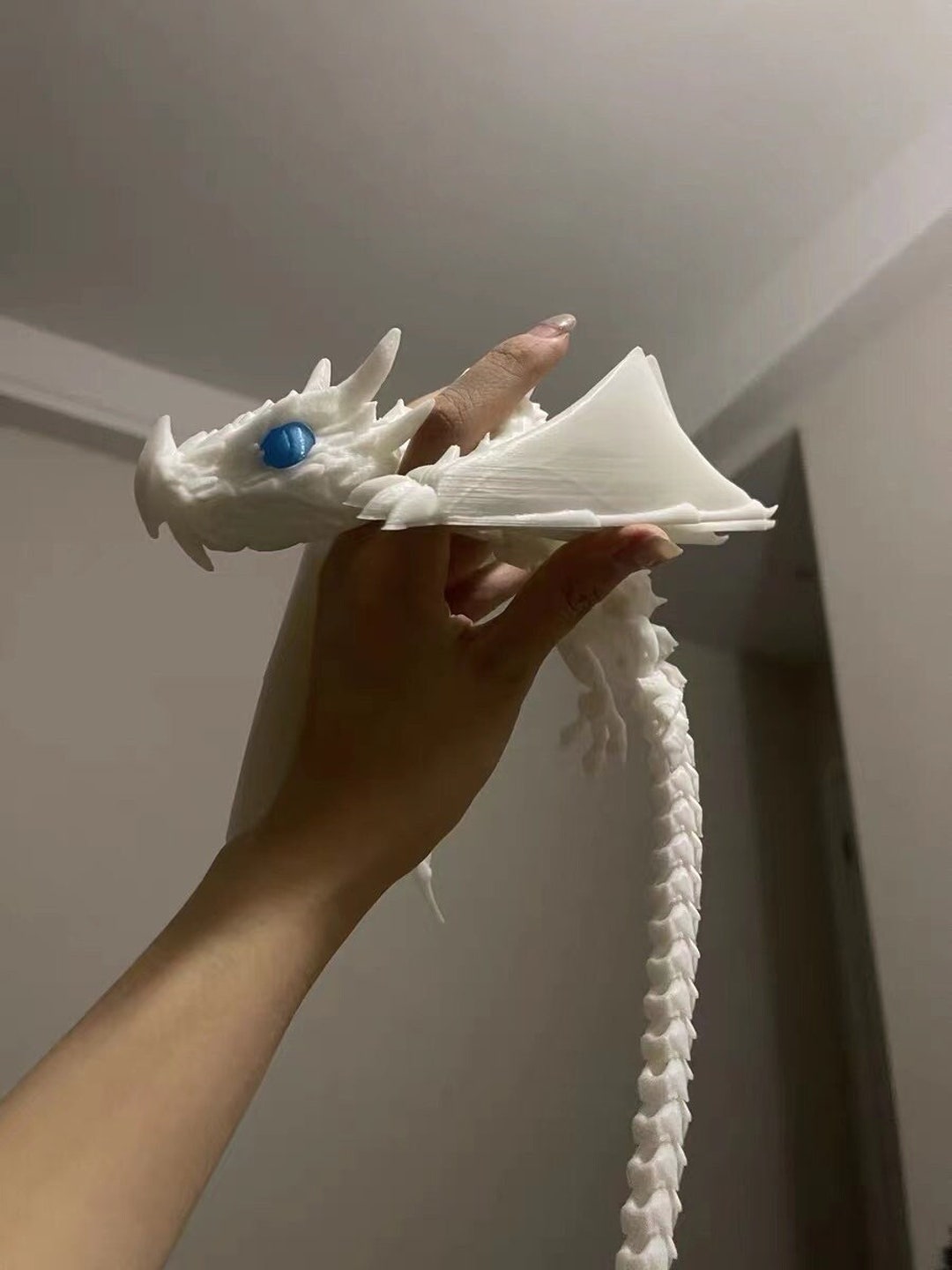 3D Printed White/black Flying Dragon Toy DIY Scene Ornaments Valentines ...