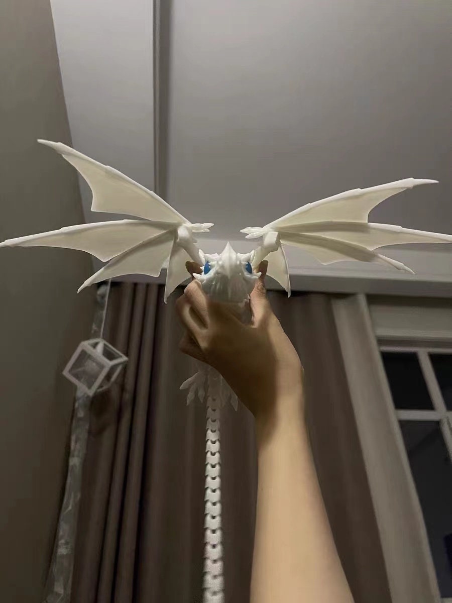 3D Printed White/black Flying Dragon Toy DIY Scene Ornaments Valentines ...