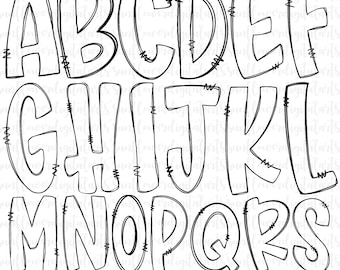 Font Svg, Alphabet Svg, Outline Font Svg, Doodle Font Svg, Handwritten ...