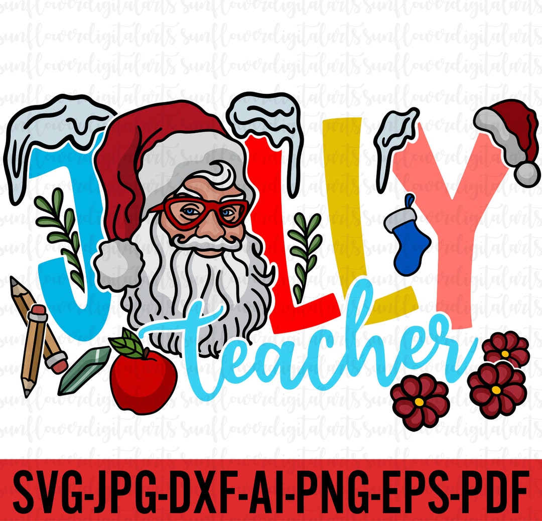 Teacher Christmas Colored SVG Bundle, Christmas SVG, School Christmas ...
