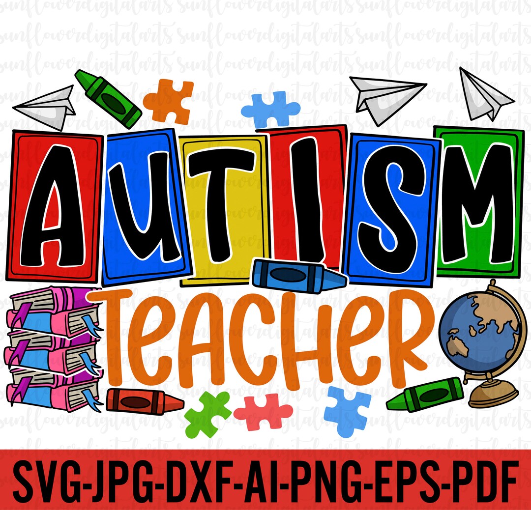 Autism Teacher SVG Bundle,autism Teacher Svg,teacher Svg,monogram Svg ...