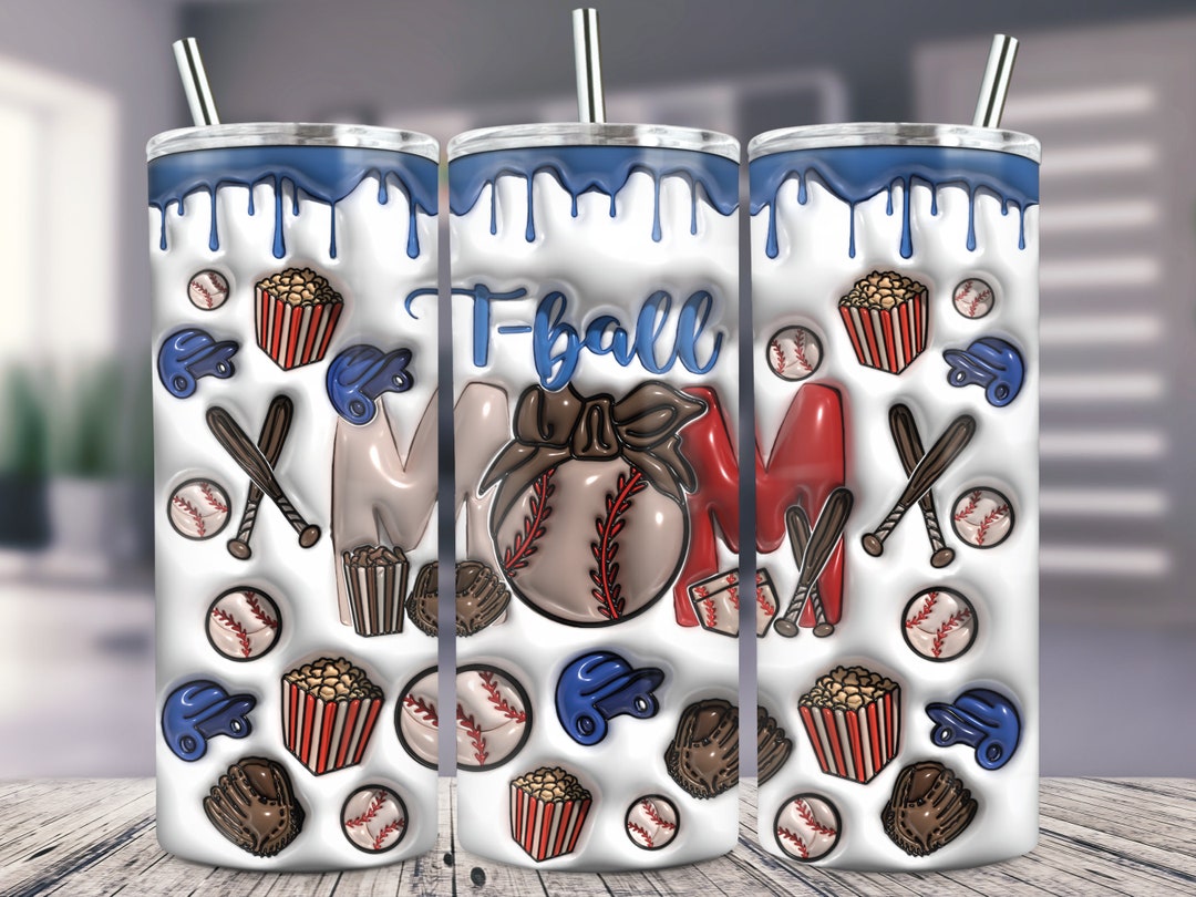 T-ball Mom Baseball 3D Inflated Tumbler Png,baseball 20 Oz Tumbler ...