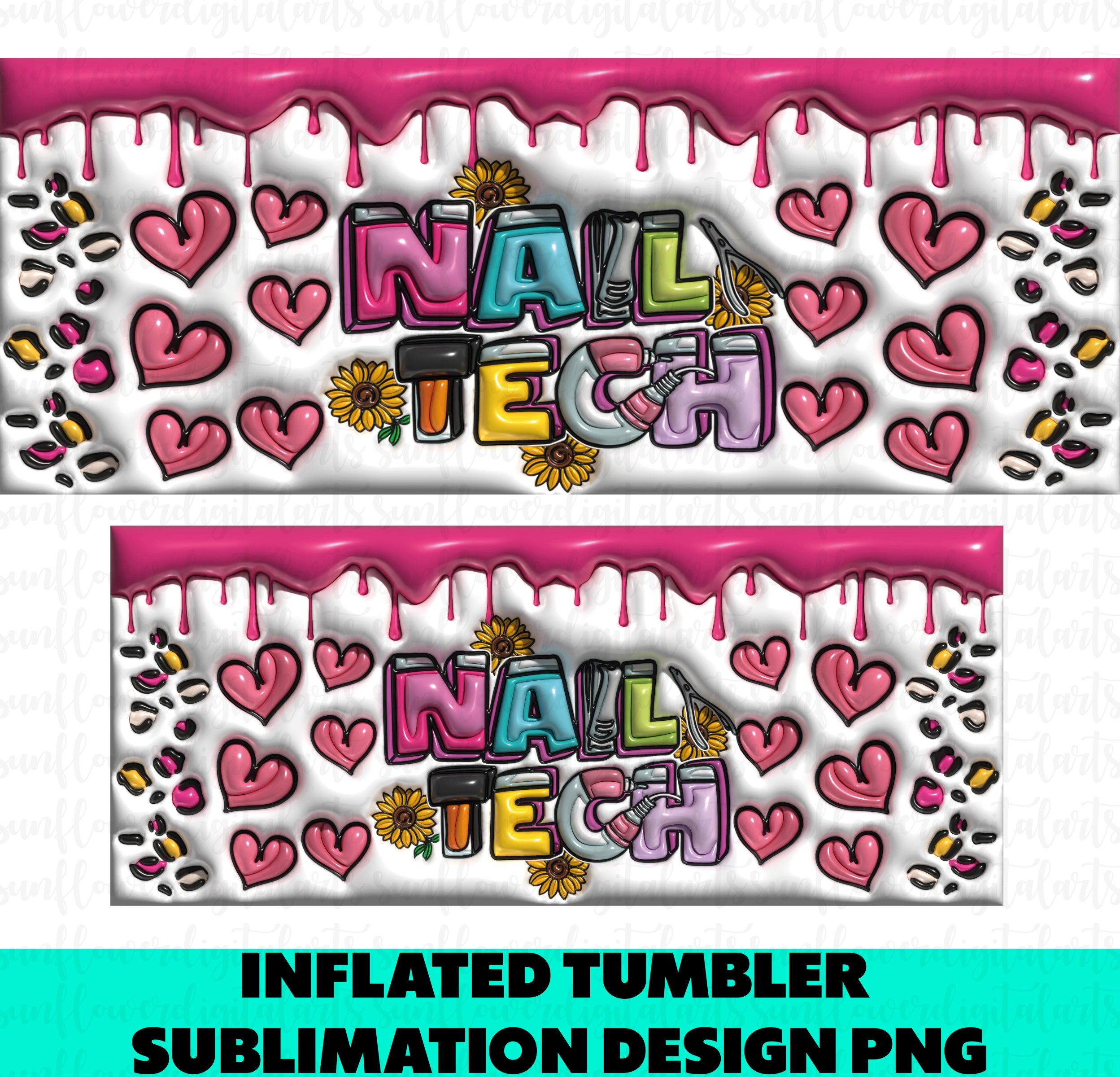 3D Inflated Nail Tech Mug Wrap PNG, 3D Nail Tech Puffy Mug Wrap PNG ...