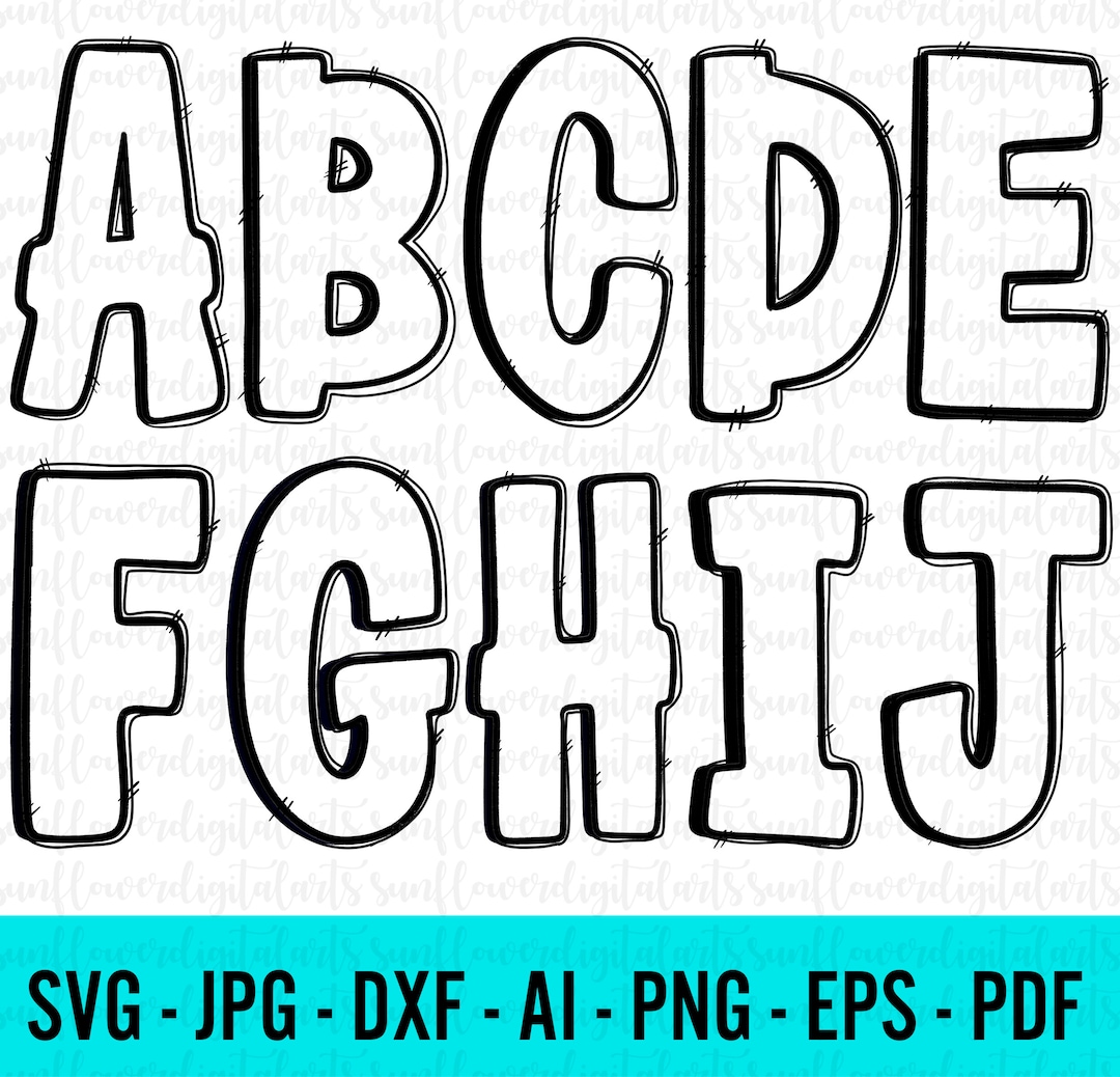 Doodle Font Svg, Doodle Font Png, Doodle Letters Svg, Doodle Alphabet ...