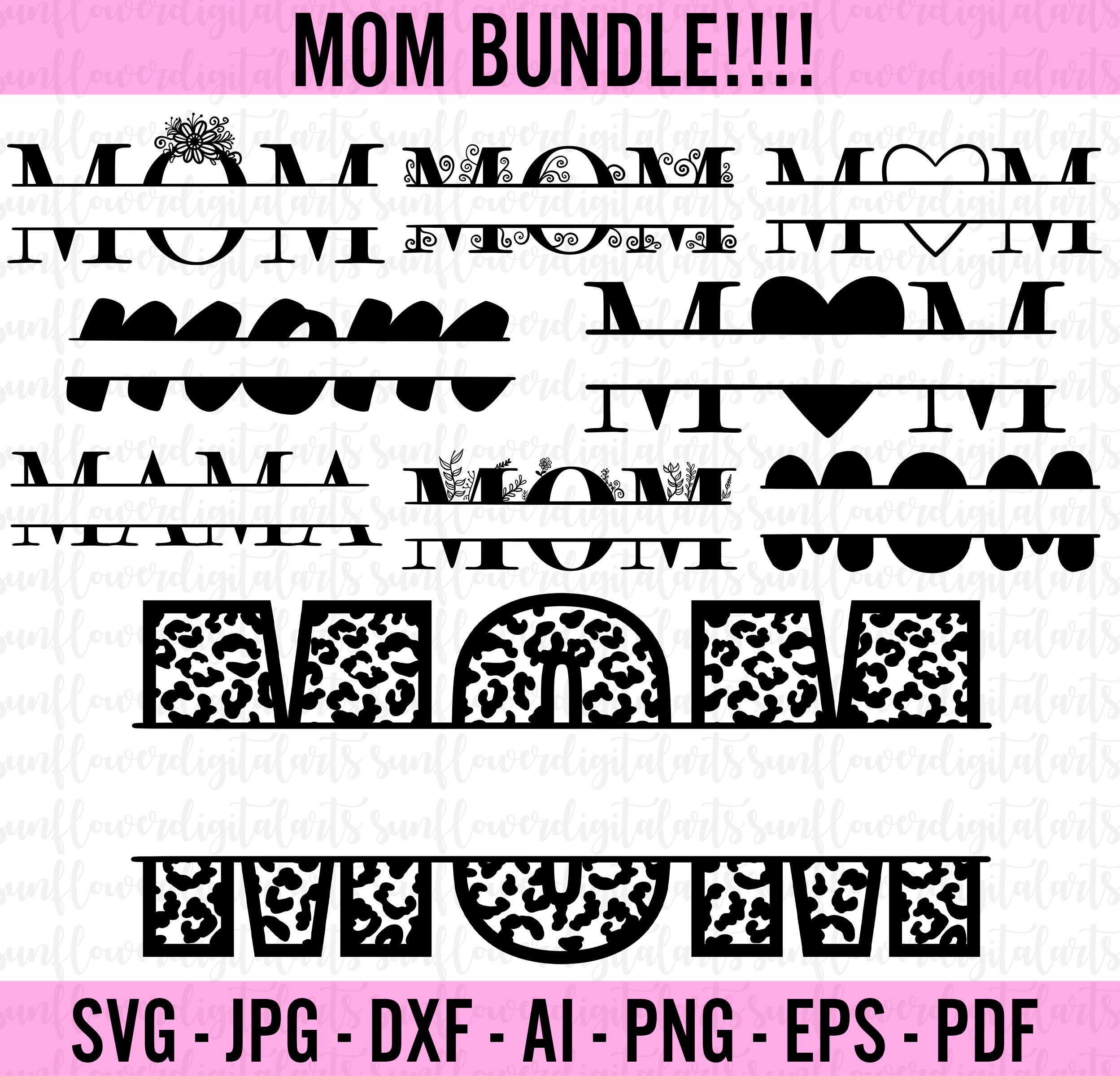 Mom SVG, Mother Svg, Mother's Day SVG, Mom Split Name Frame Svg, Mum ...
