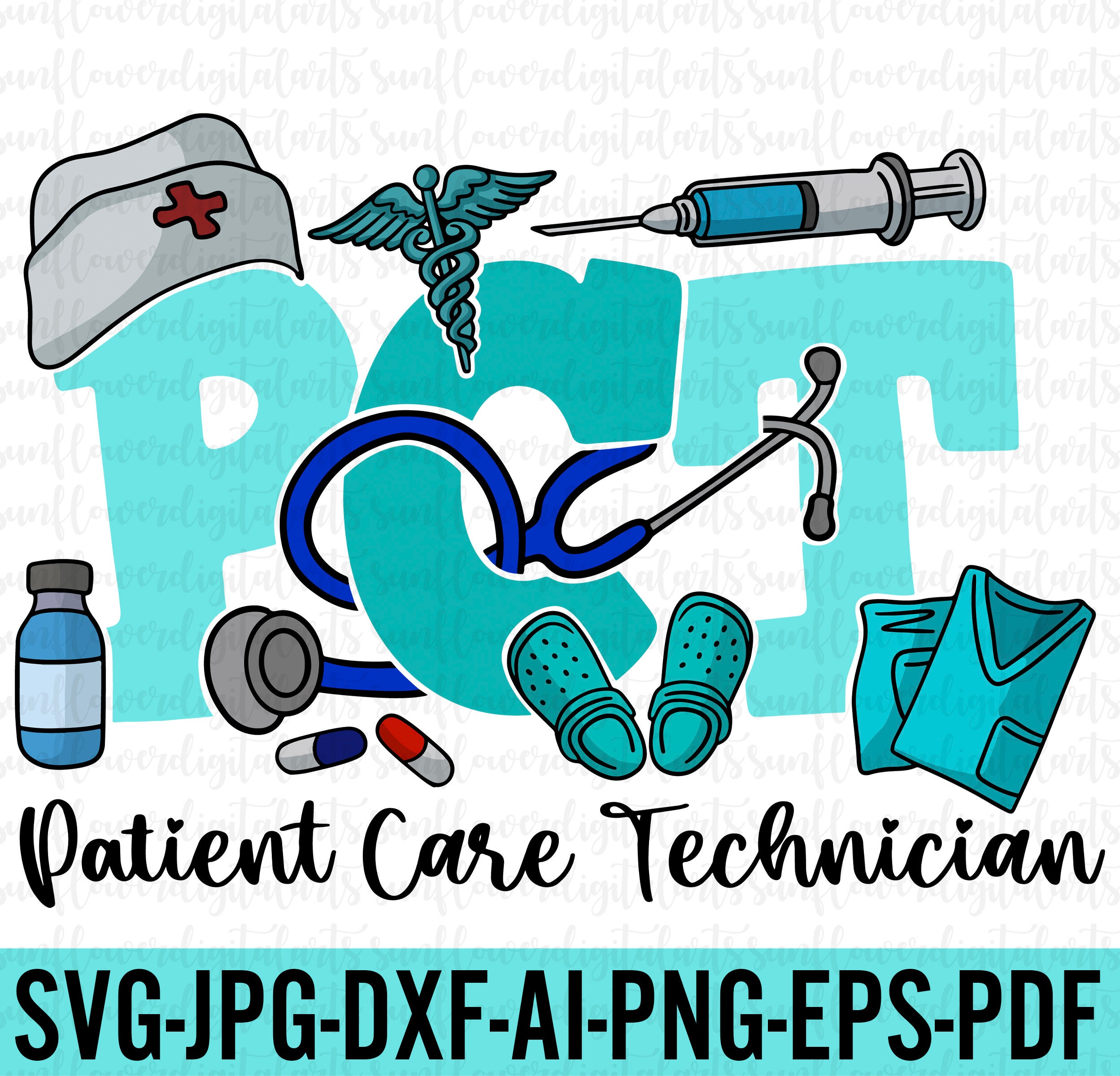 PCT Patient Care Technician Svg Png, PCT Svg, Patient Care Tech Svg ...