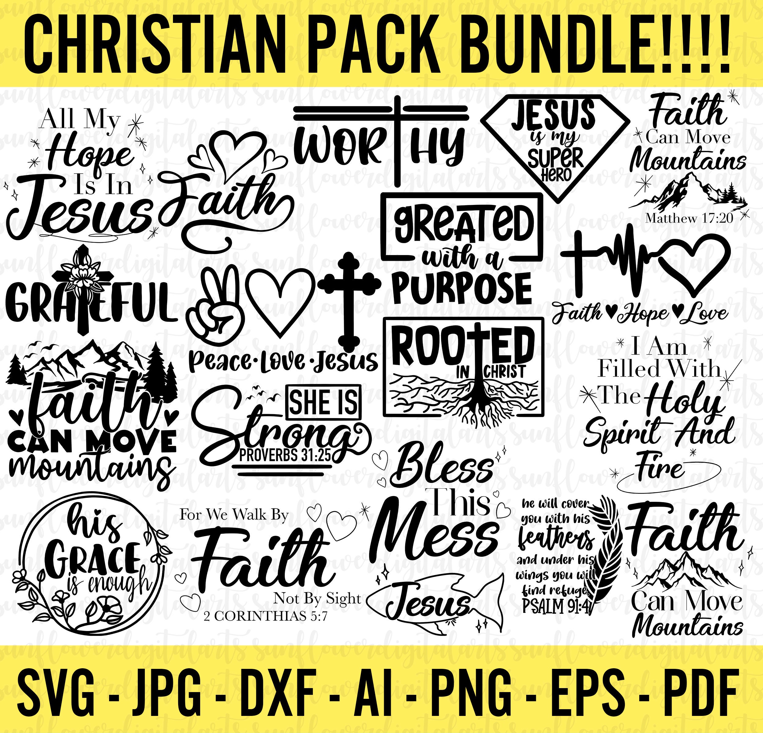 Christian Bundle SVG, Scripture Bundle, Waymaker SVG, Bible Verse ...
