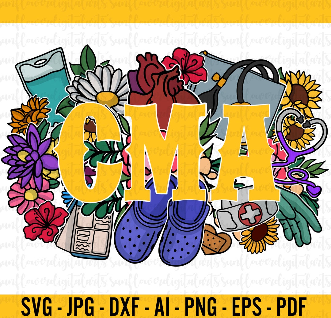 CMA Svg, Certified Medical Assistant Svg,floral Cma Svg, Certified ...
