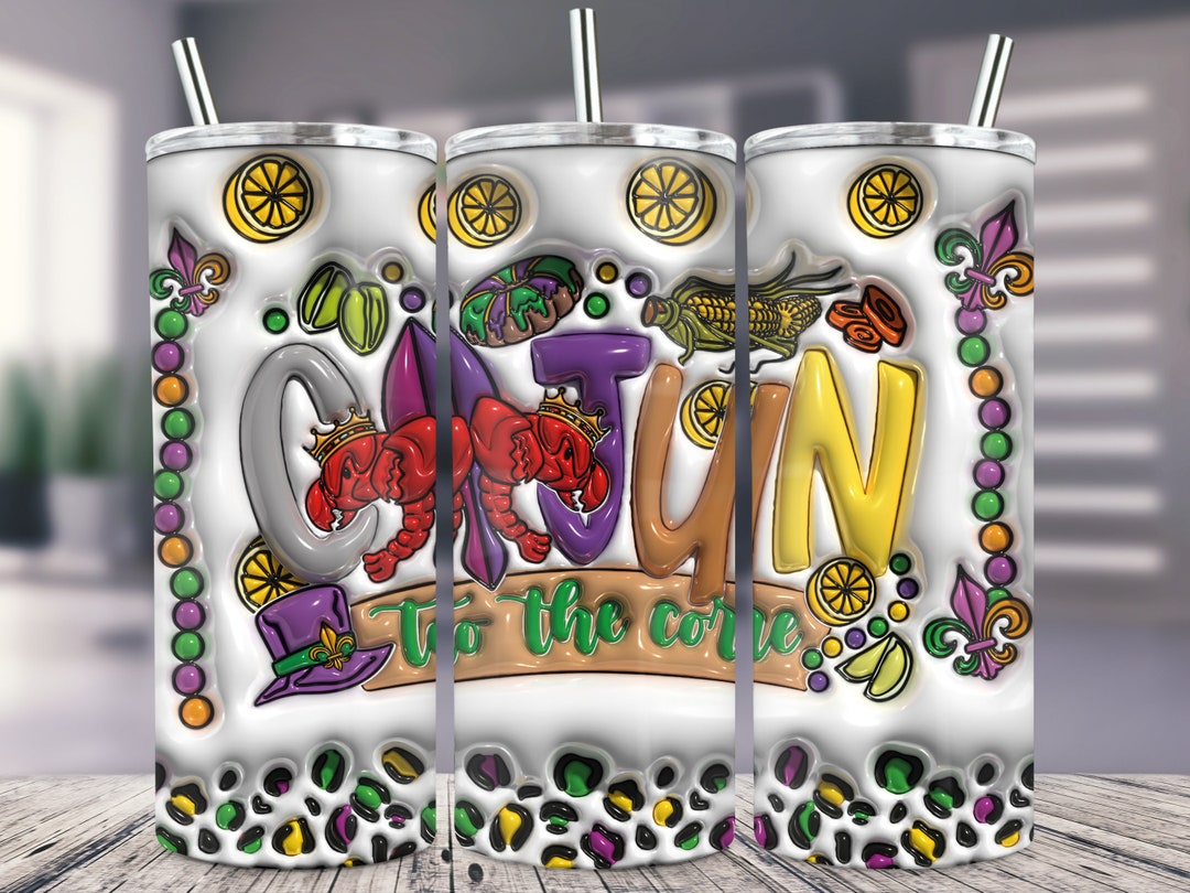 Fat Tuesday Mardi Gras 3D Inflated Tumbler Png, Crawfish Design, Mardi ...