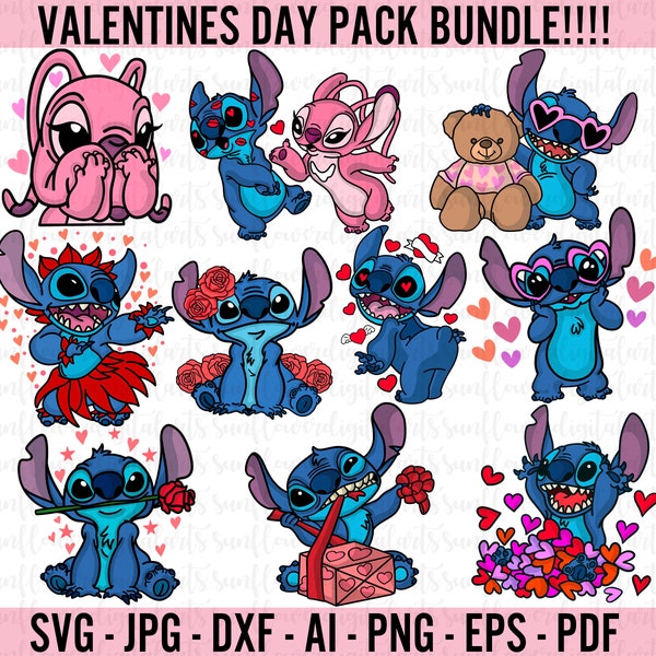 Stitch Valentine Svg - Etsy