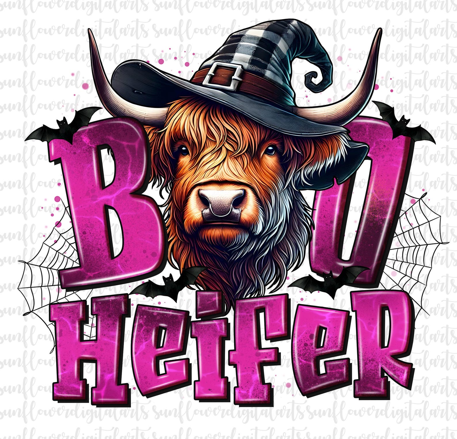 Boo Heifer Png, Highland Cow Png,halloween Png, Trick or Treat Png ...