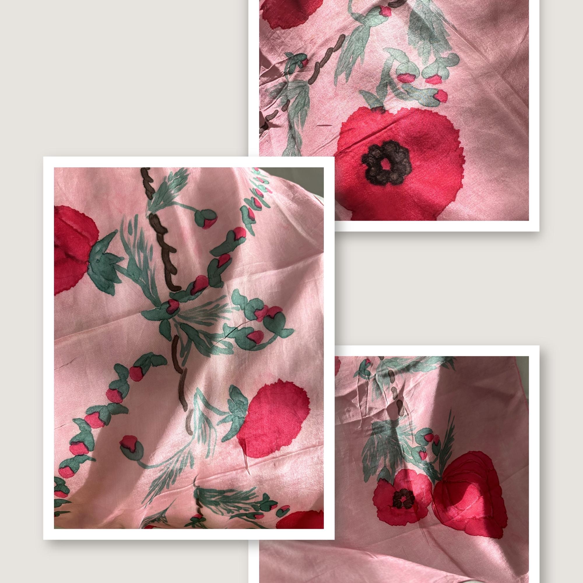 Personalised Birth Flower Scarf | August Poppy Scarf | Silk Scarf ...