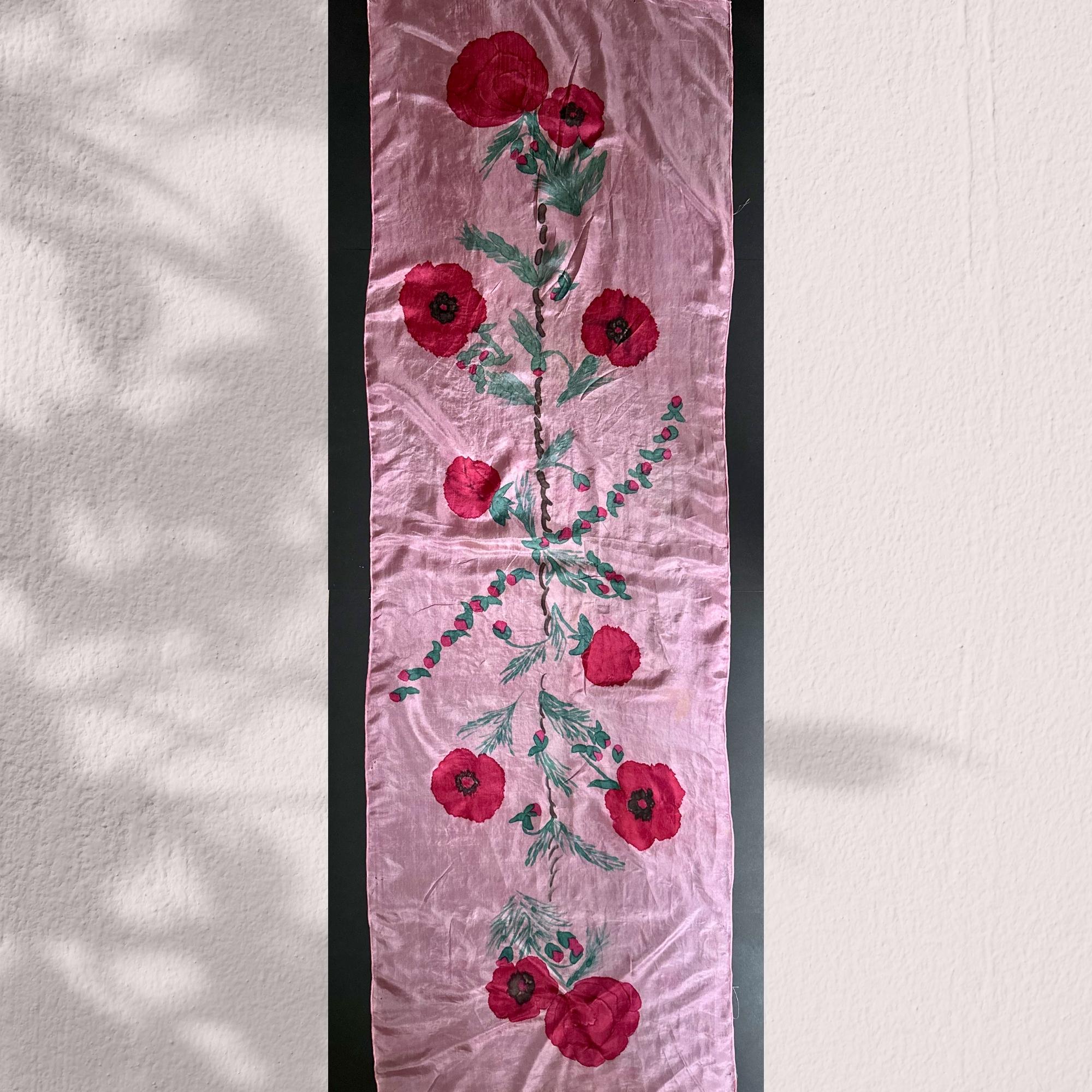 Personalised Birth Flower Scarf | August Poppy Scarf | Silk Scarf ...