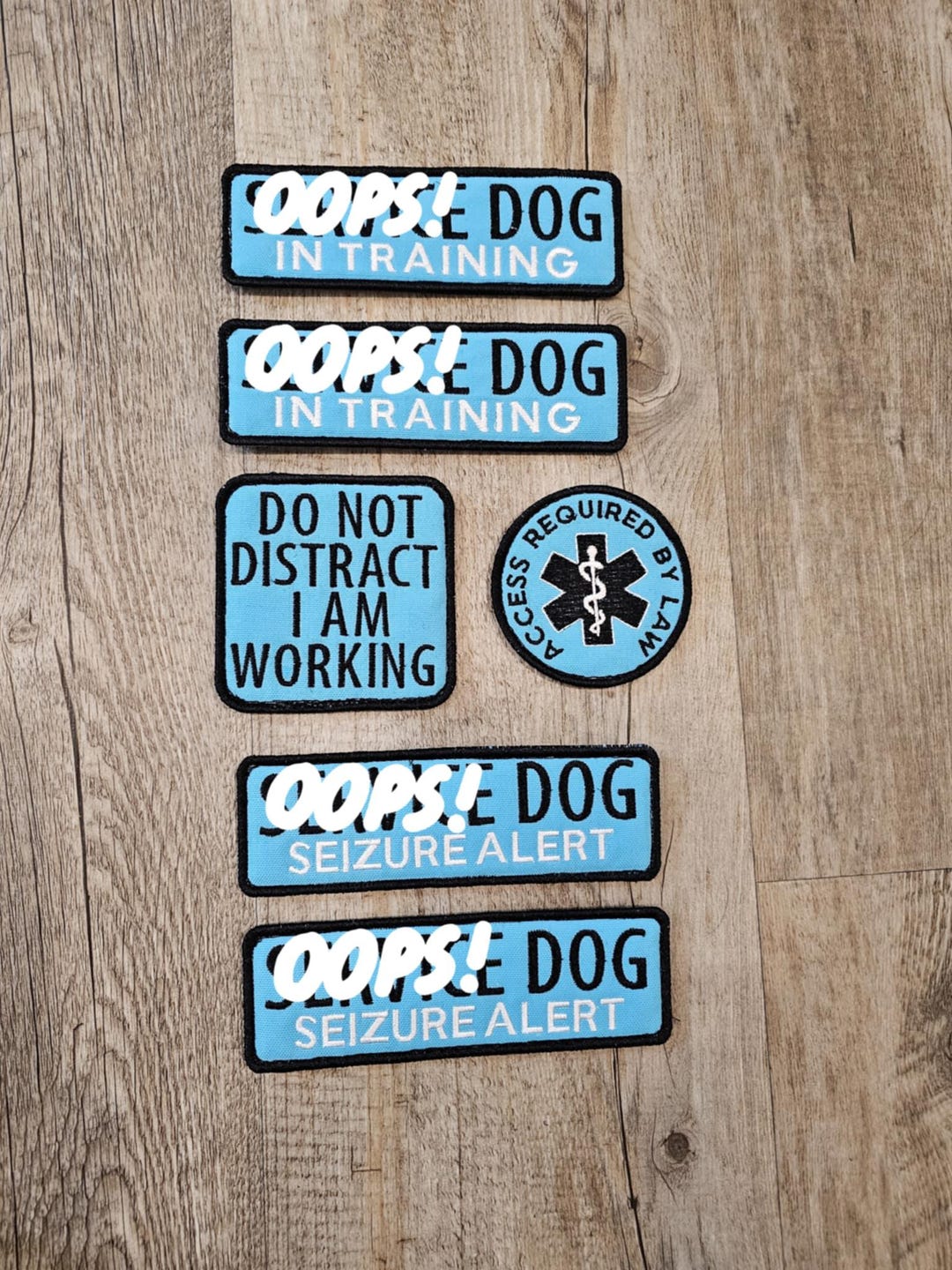 Grow With Them Patch Set Light Blue Velcro Backing Do Not Distract ...
