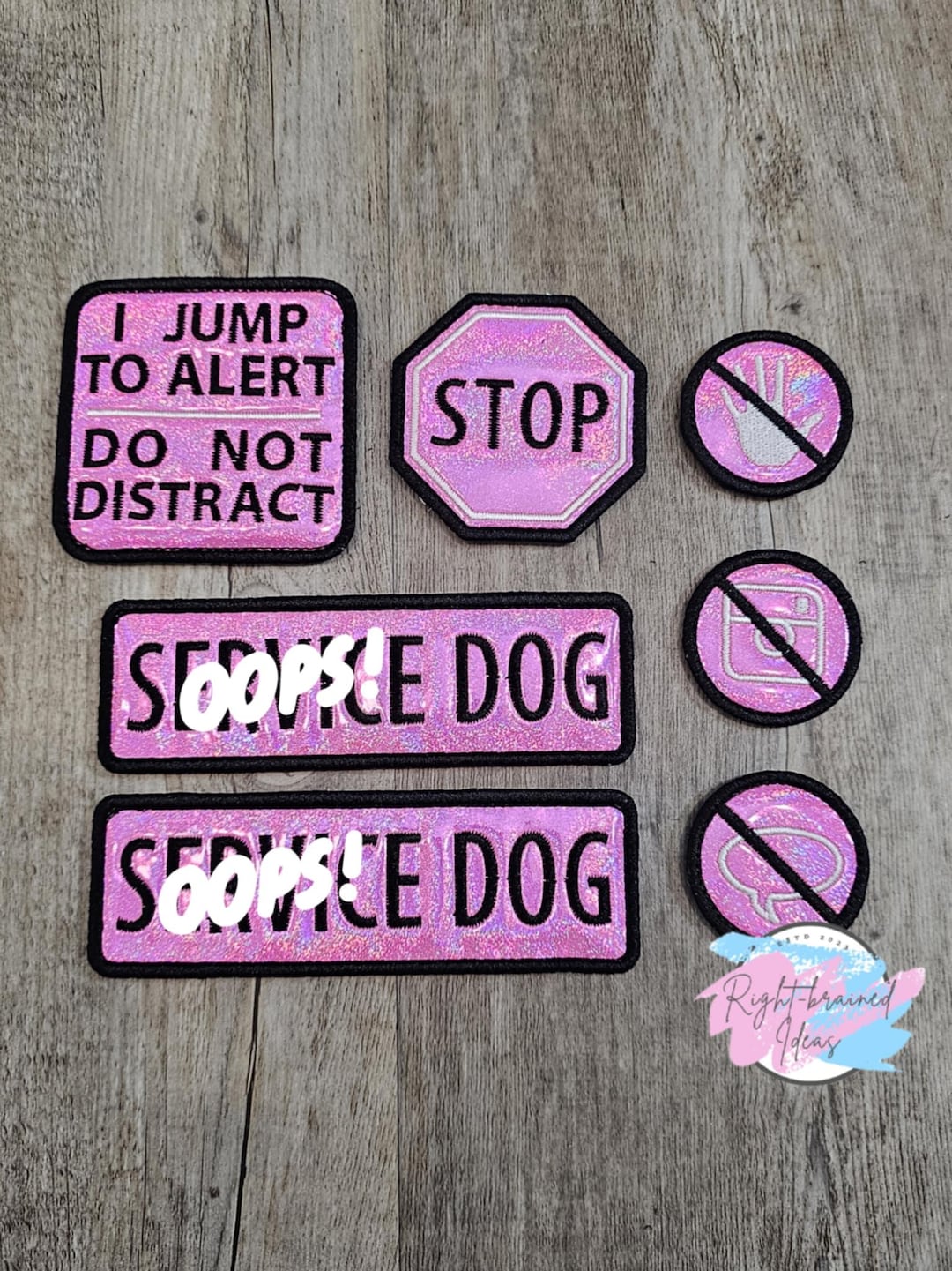 Vinyl Seven-piece Patch Set Sparkle Pink Black White Embroidery Patch ...