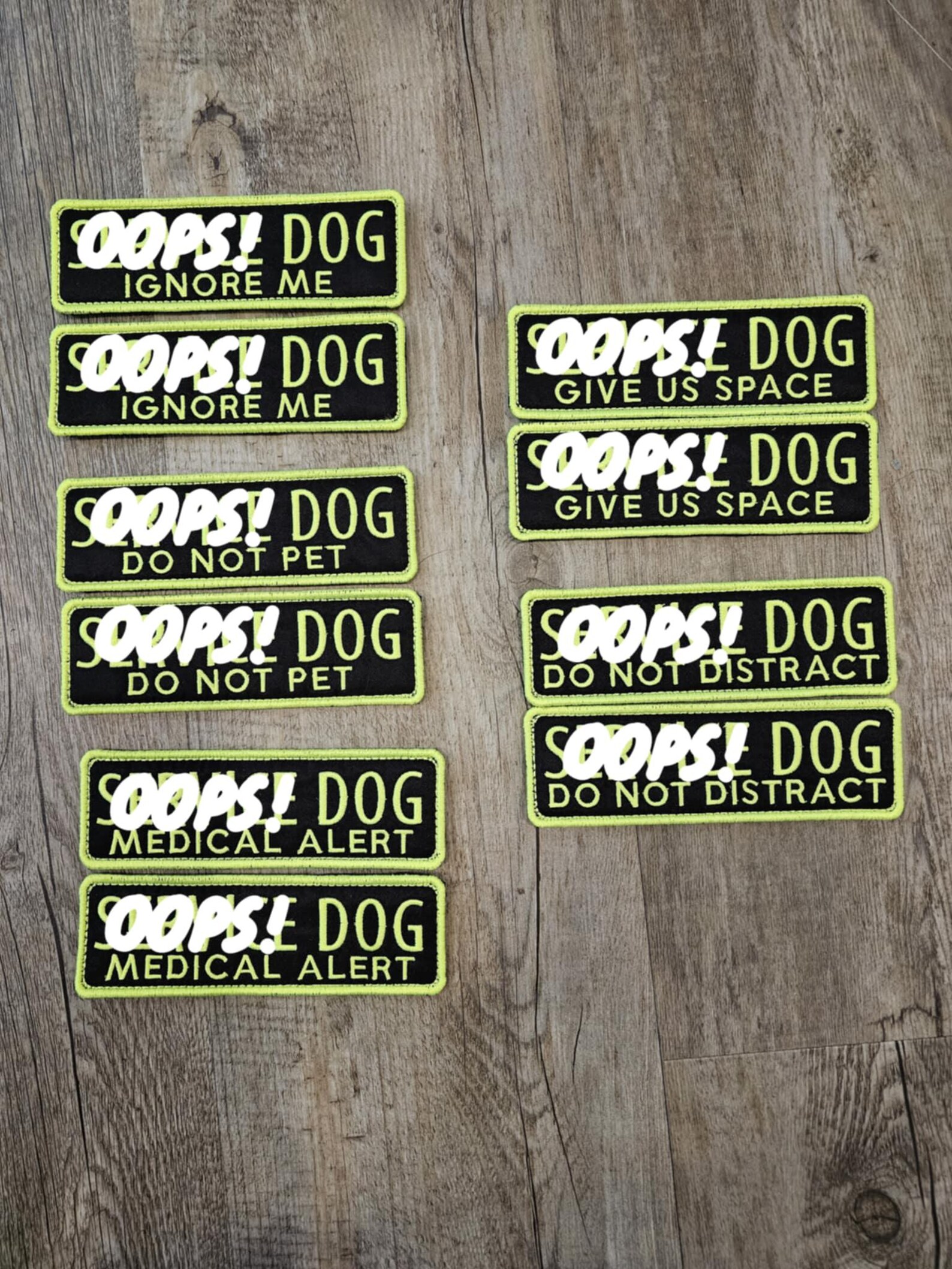 Patch Set of Two Black Neon Safety Yellow Embroidery Patch Five Patch ...