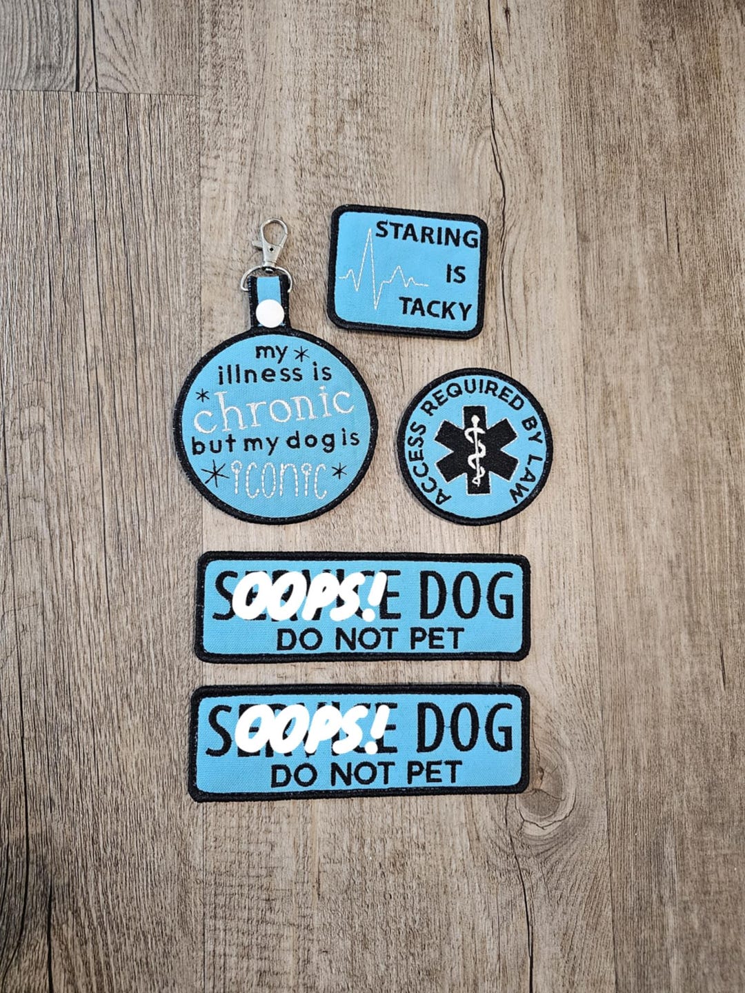 Basic Patch Set Sky Blue With Velcro Patch Tab Staring is Tacky Medical ...