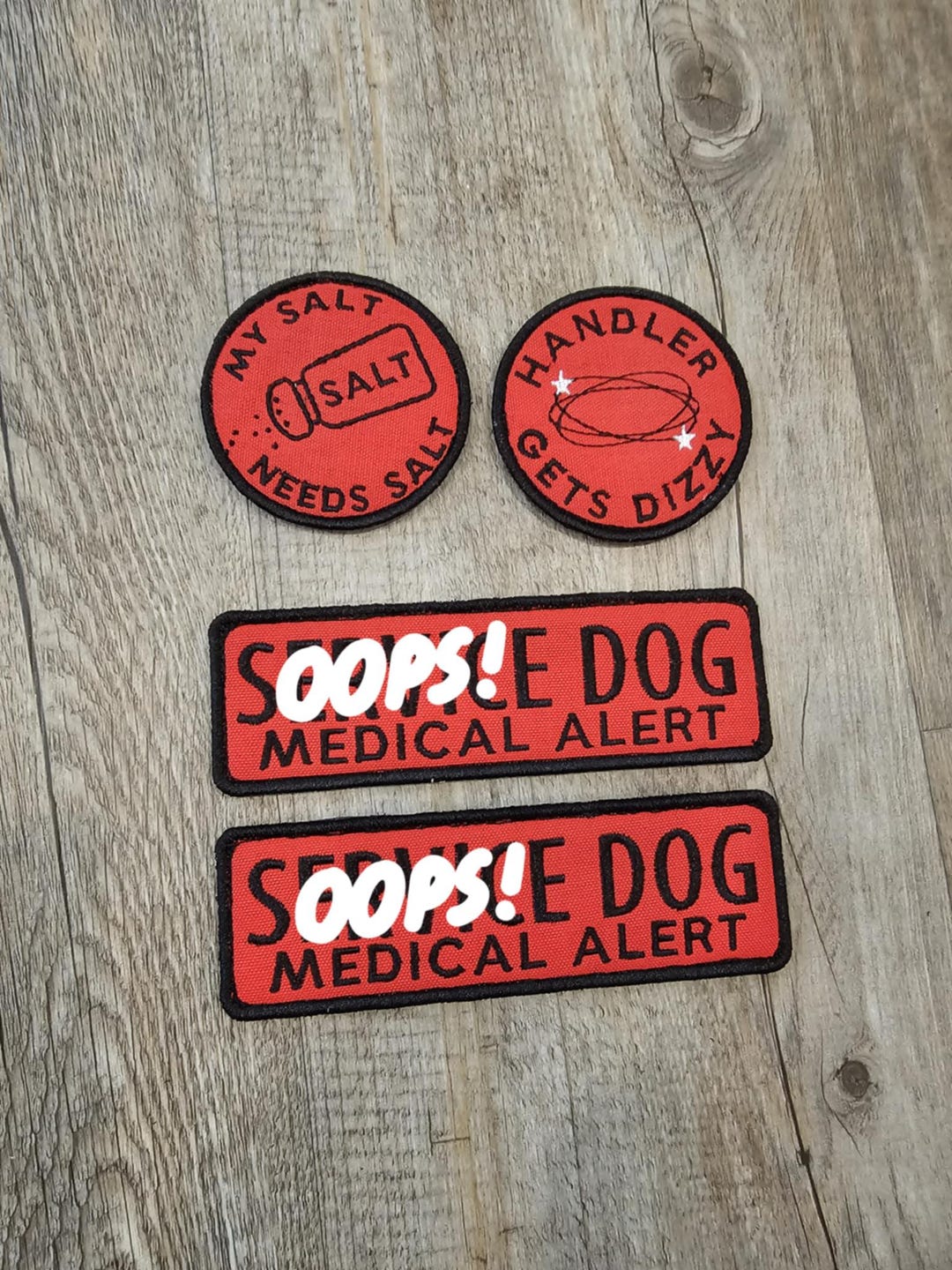 Basic Patch Set Bright Red Canvas Patch With Velcro Handler Gets Dizzy ...