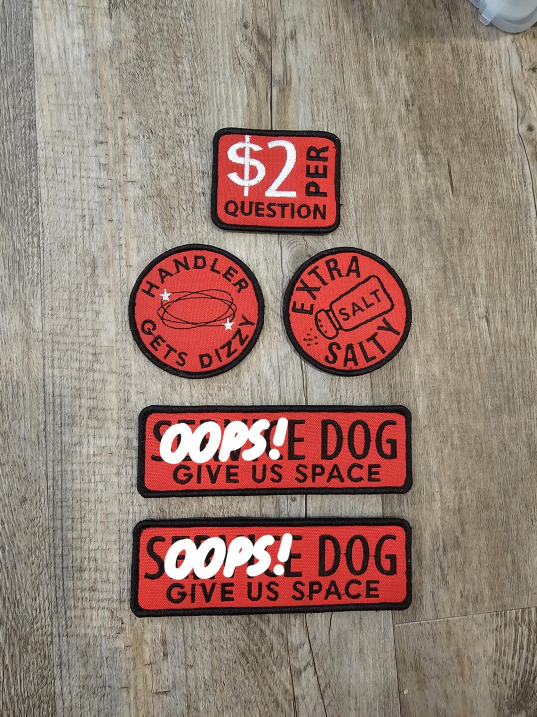 Basic Patch Set Bright Red With Velcro Patch Extra Salty Patch Handler ...