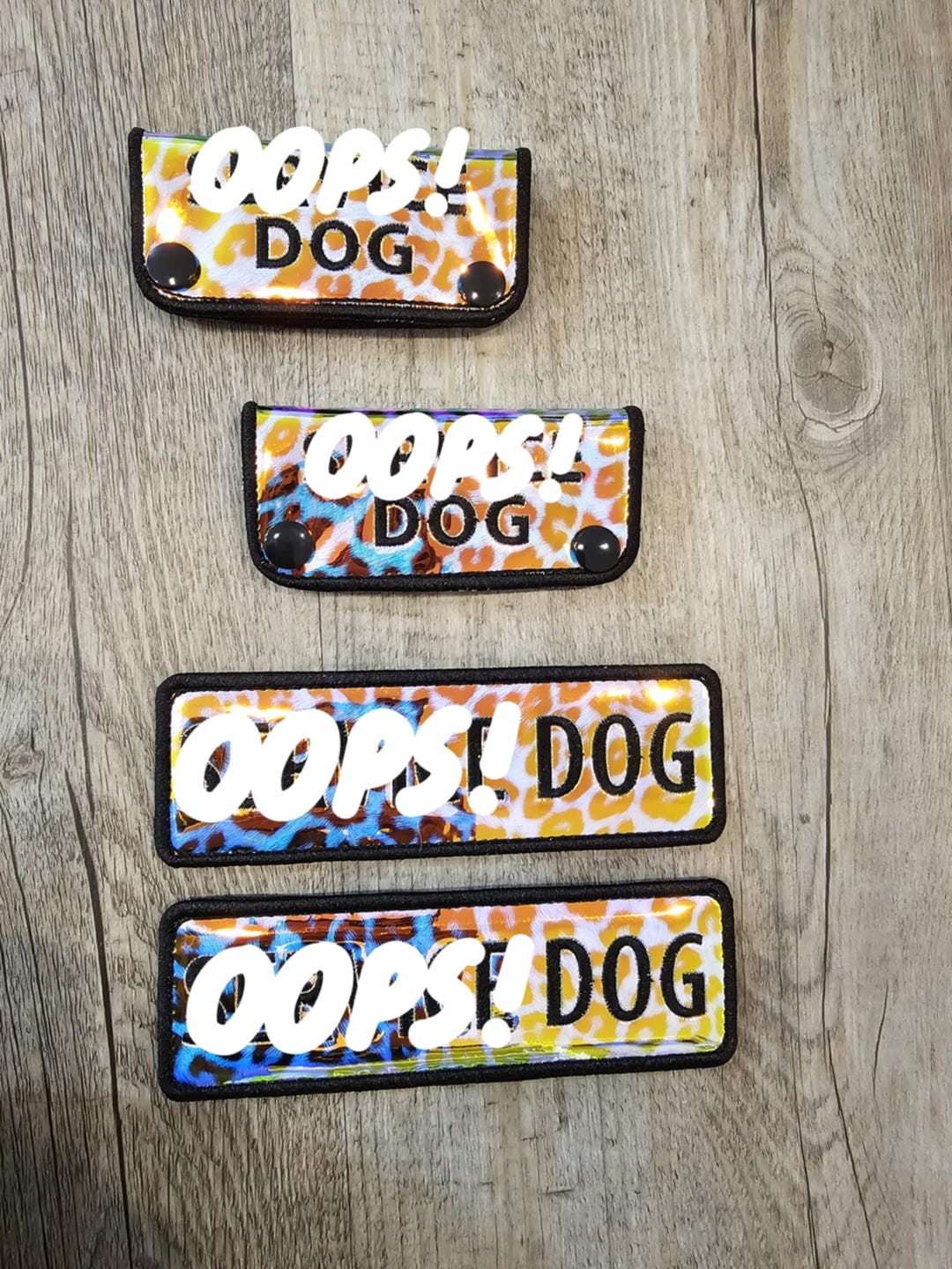 Basic Patch Set Holographic Rainbow Cheetah Print Vinyl Velcro Backing ...