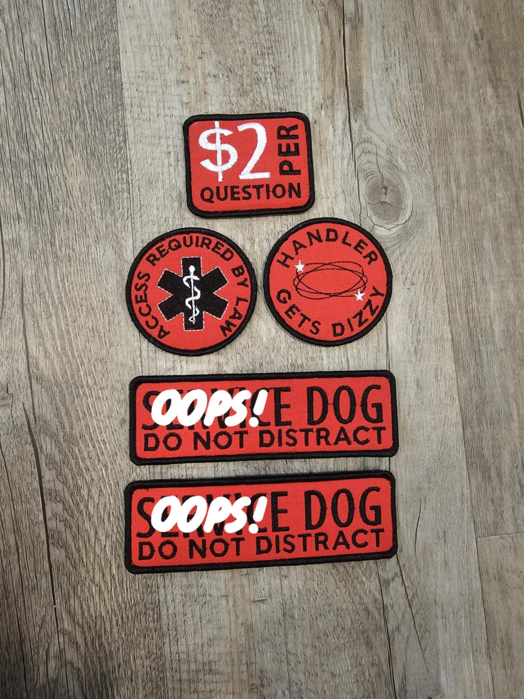 Basic Patch Set Bright Red Canvas Patch Velcro Back Handler Gets Dizzy ...