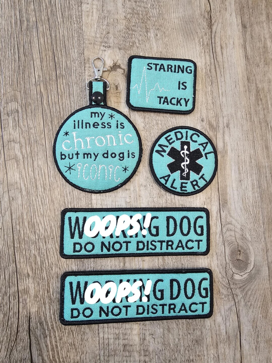 Basic Patch Set Teal Canvas Velcro Backside Patch My Illness is Chronic ...