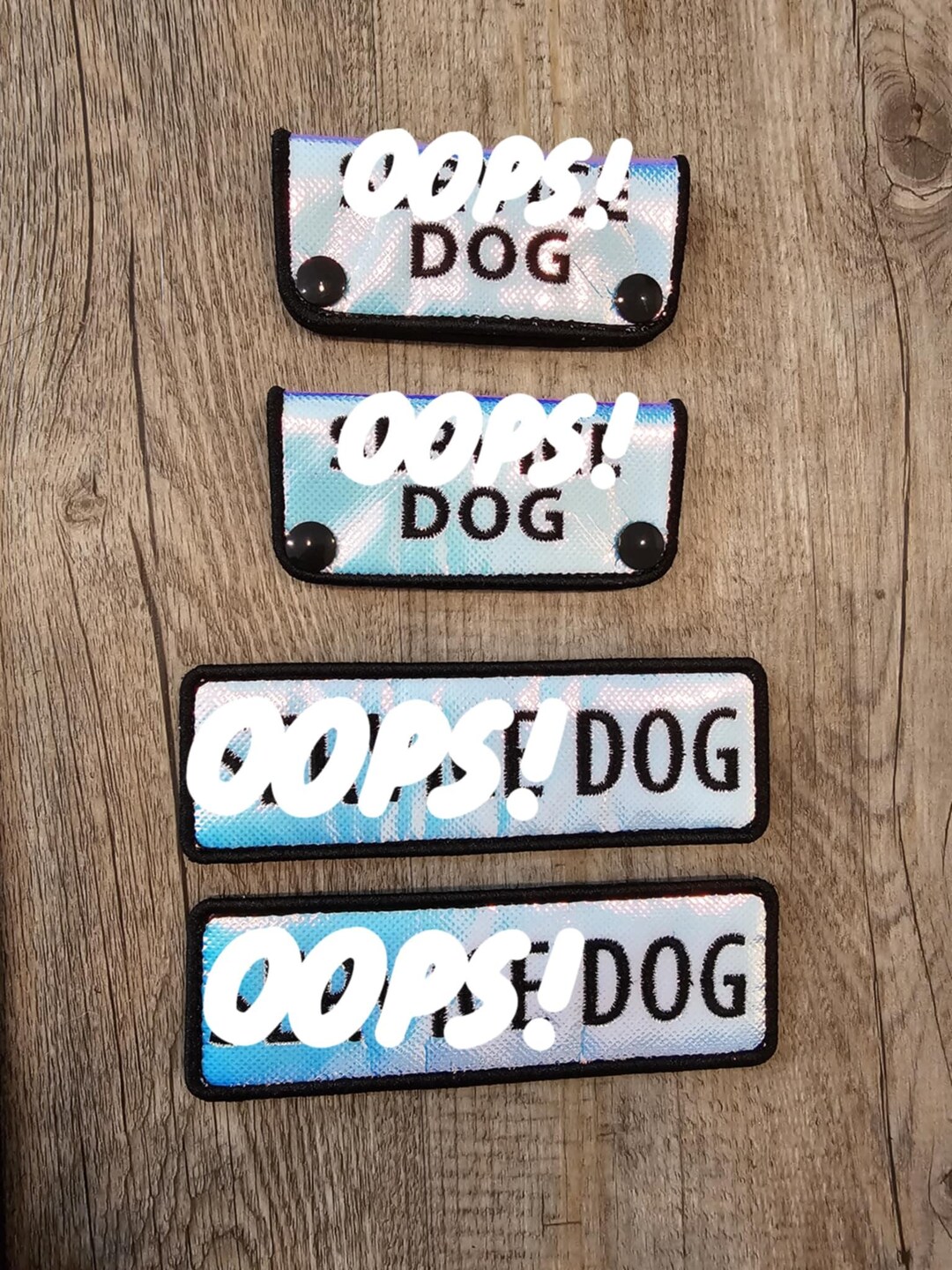 Basic Patch Set Silver Holographic Velcro Backing Patches Felt-lined ...