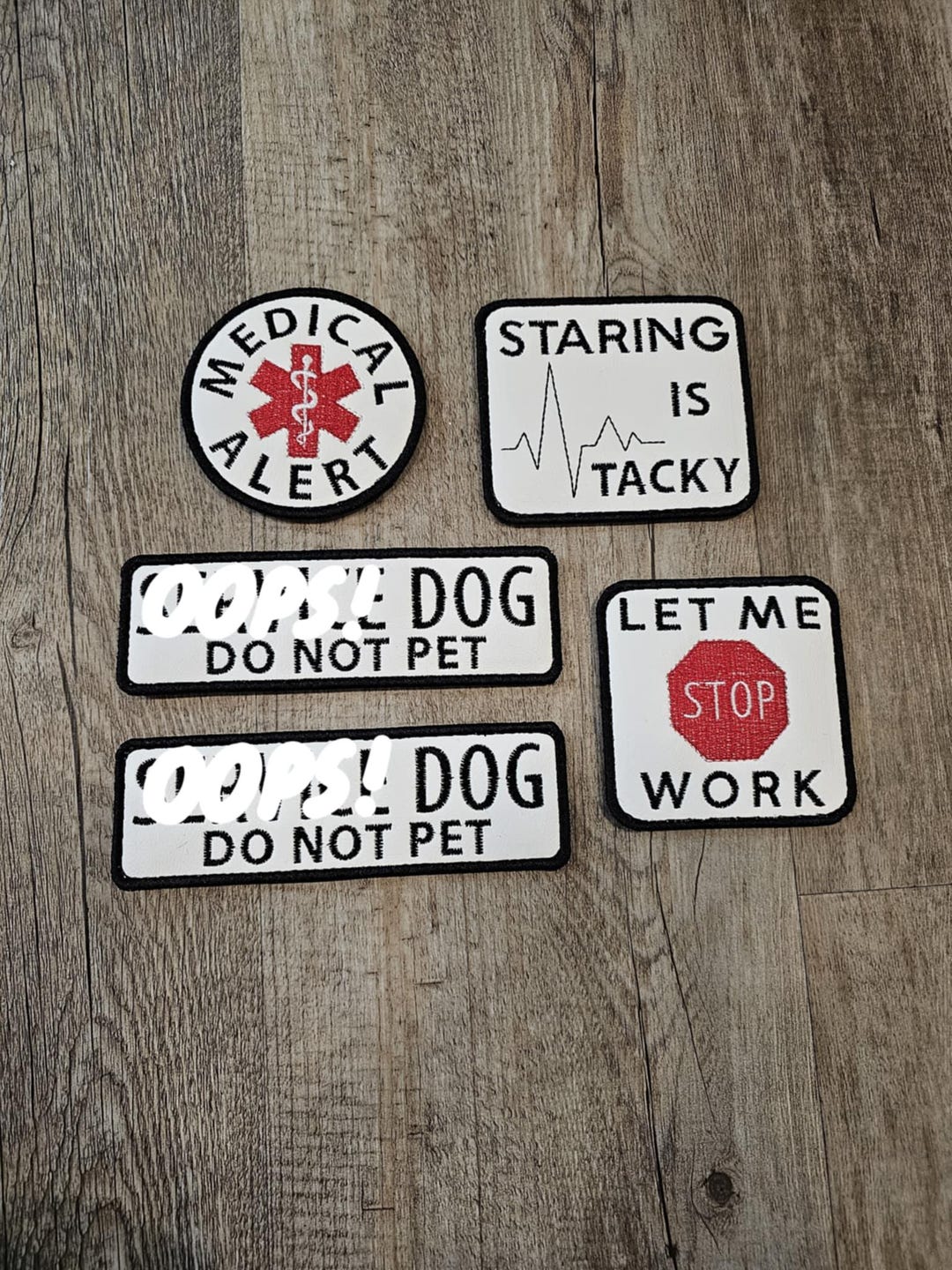 Basic Patch Set White Vinyl Patch Velcro Medical Alert Patch Medical ...