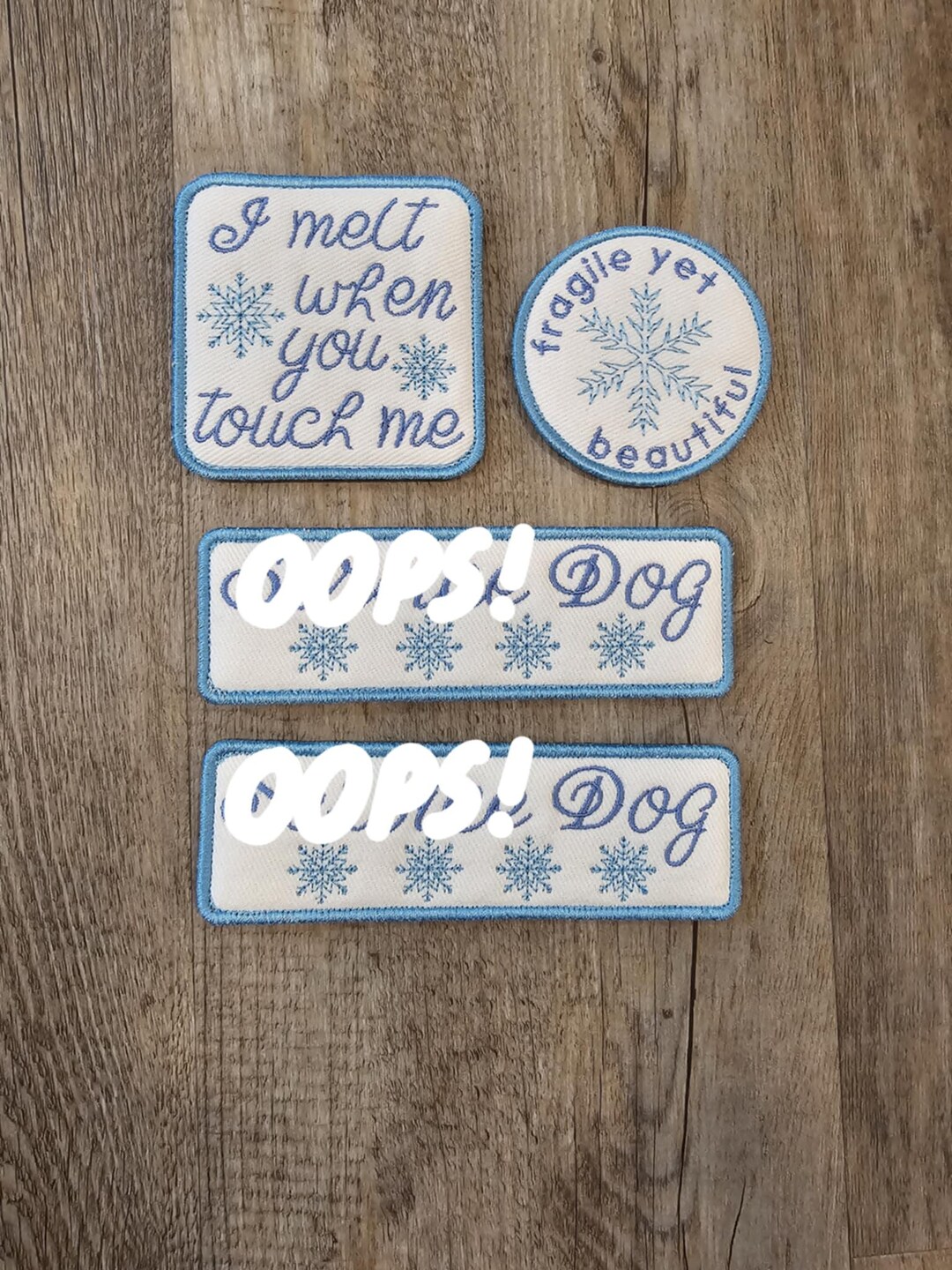 Basic Patch Set White Canvas Frost Blue Embroidery Velcro Seasonal ...