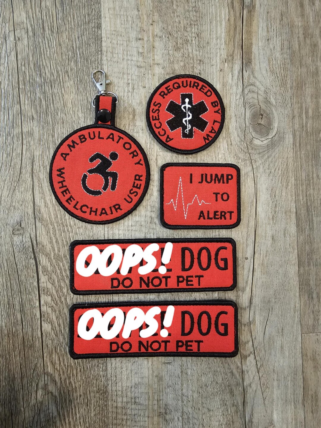 Basic Patch Set in Bright Red With Patch Tab Velcro Patch Ambulatory ...