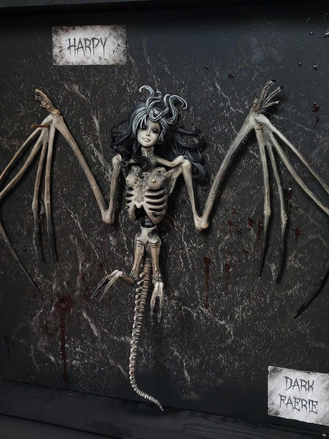 Dark Faerie Skeleton 2 Harpy Taxidermy Unique Gothic Horror Display Art ...