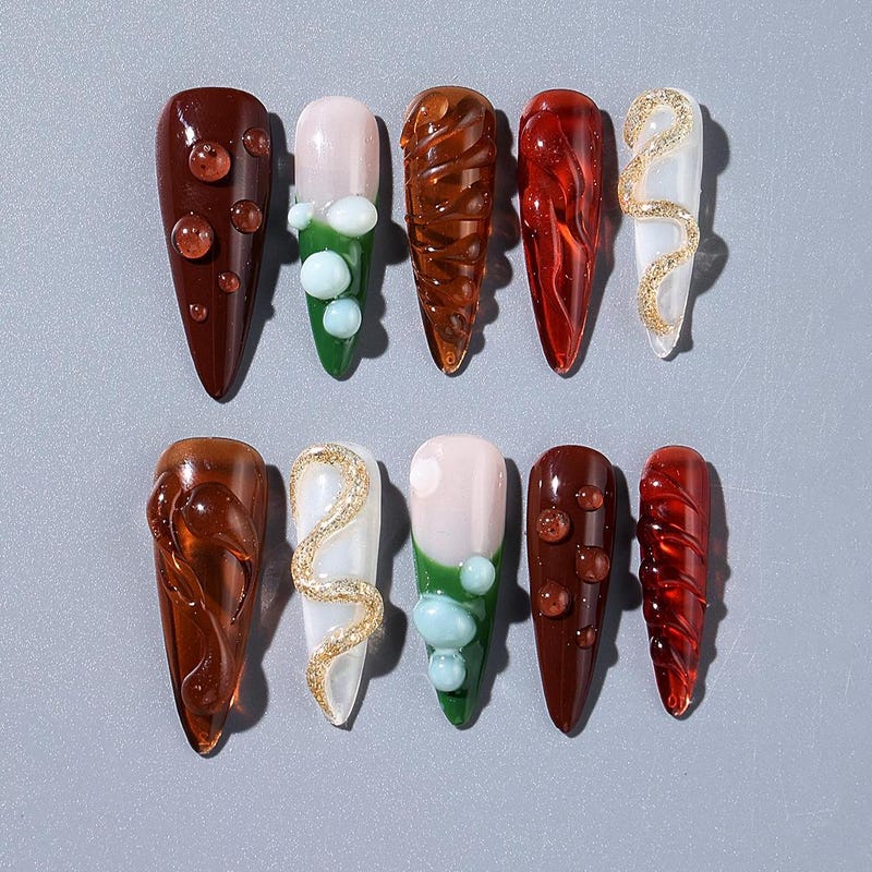 Long Fake Nails - Etsy