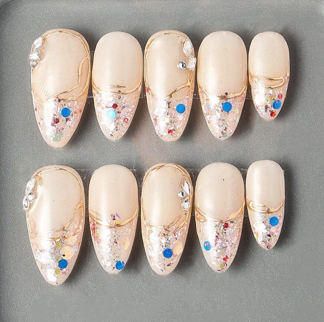 Faux/fake/simple Nails,3d Gel Press on Nails, Press on Nails Short ...