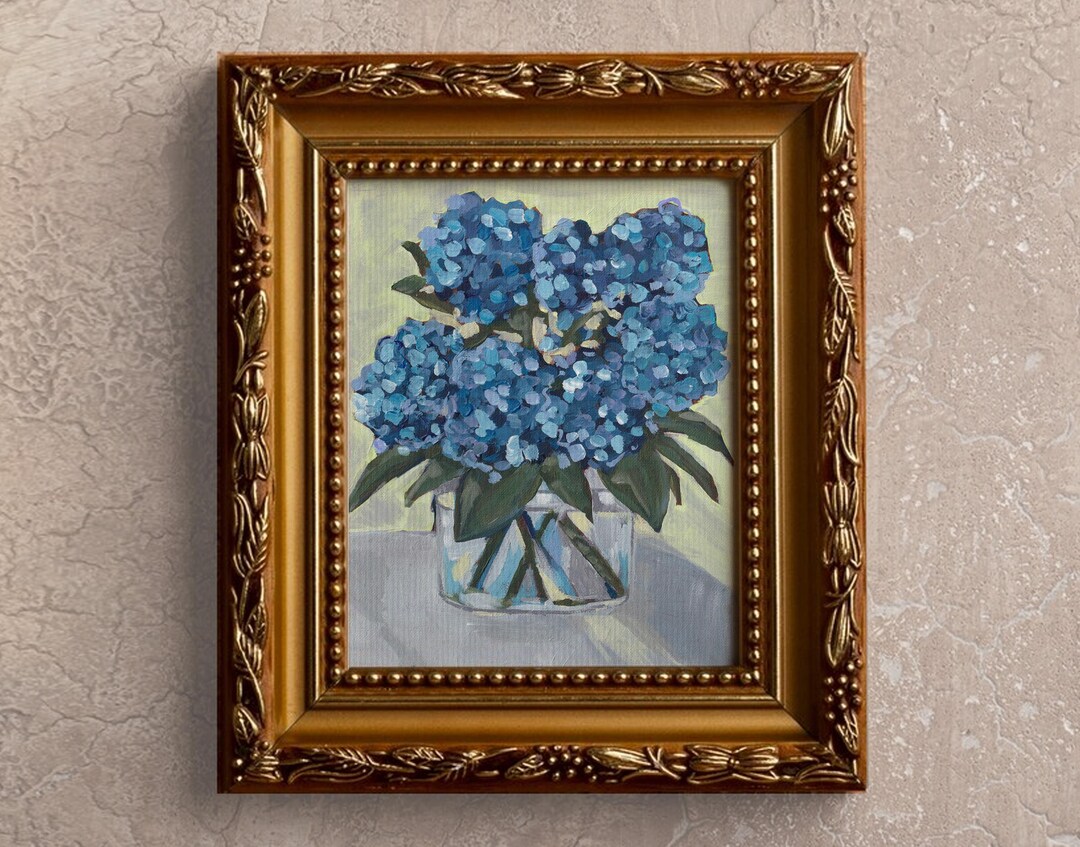 Vase of Hydrangeas Unframed Art Print | Hydrangea L Art | Flower Vase Print Vintage Floral Art ...