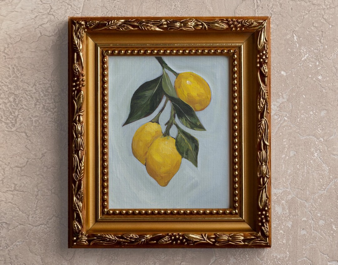 Acrylic Lemon Branch Painting | Lemons Art Print | Lemons L Art | Fruit ...