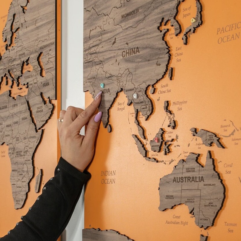 World Map Push Pin - Etsy