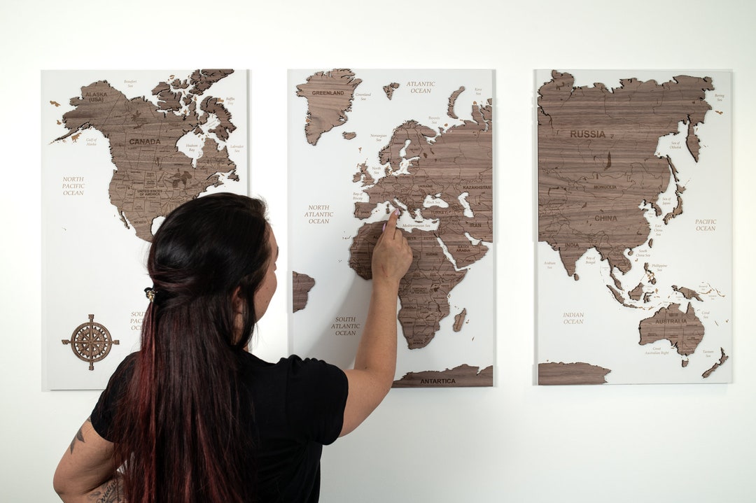 World Cork Push Pin Wall Map | Carte Du Monde | Retirement Gift ...