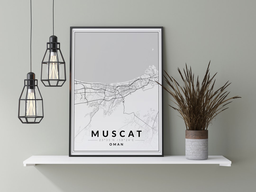 Muscat Map Print, Oman Map, Muscat Poster, Printable Poster, Modern ...