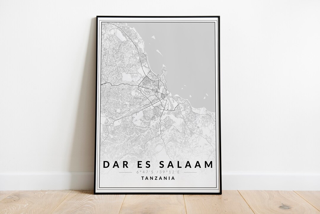 Dar Es Salaam Map Print, Tanzania Map, Dar Es Salaam Poster, Printable ...