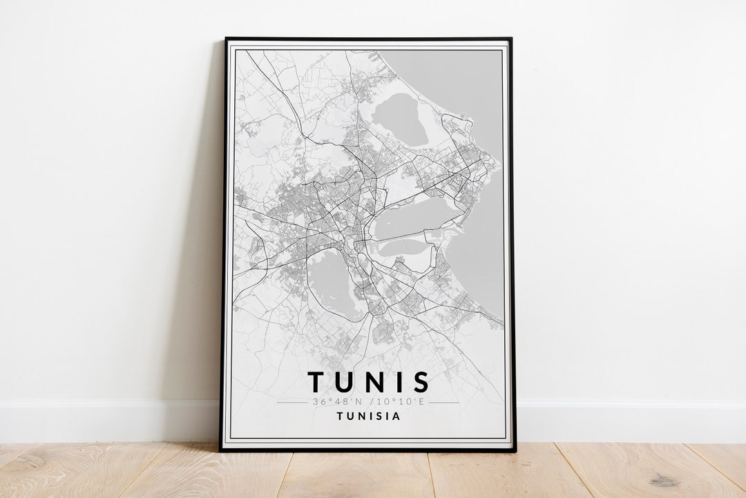Tunis Map Print, Tunisia Map, Tunis Poster, Printable Poster, Modern ...