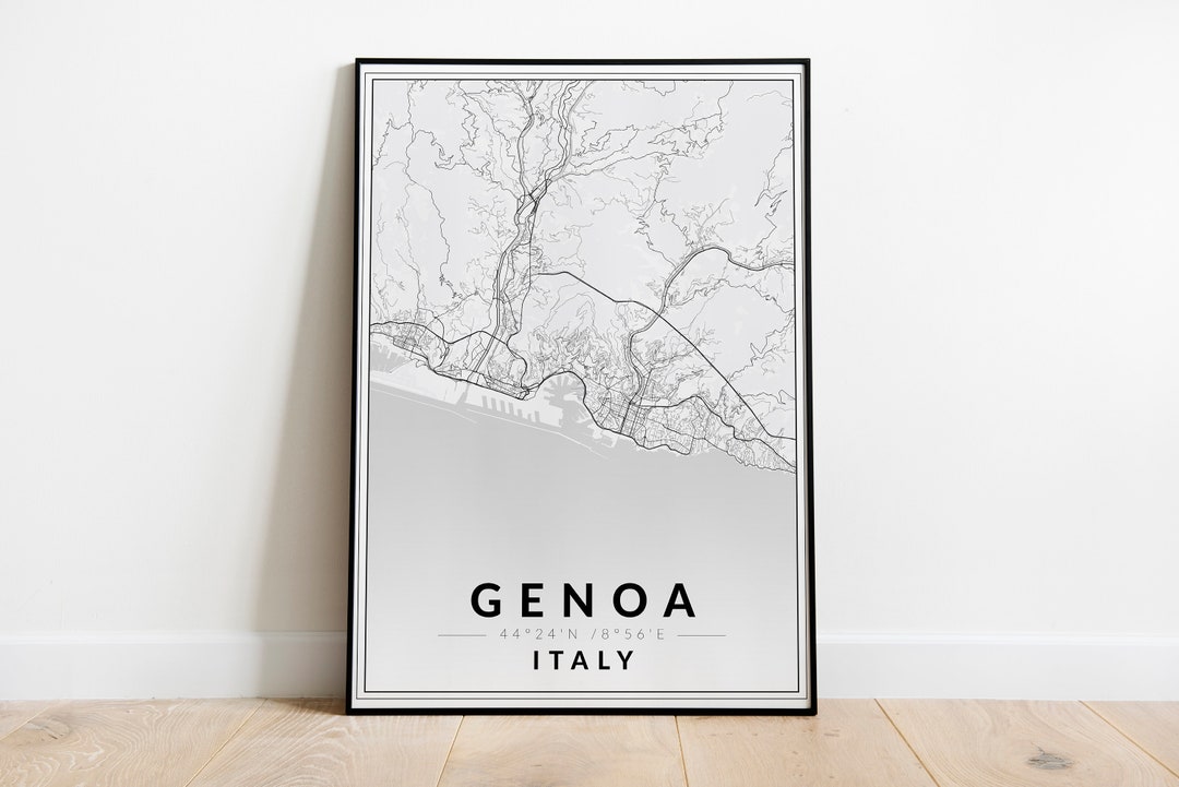 Genoa Map Print, Italy Map, Genoa City Poster, Genoa Street Map Print ...