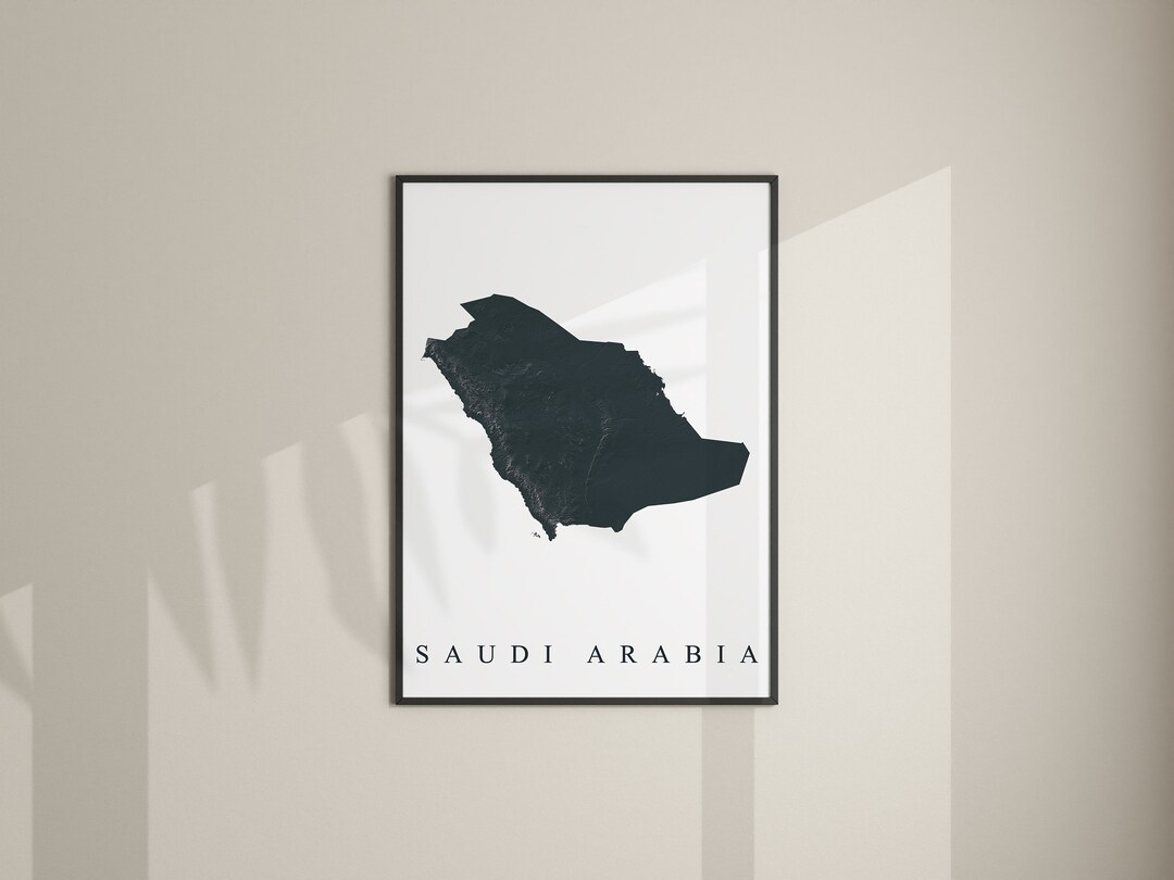 Saudi Arabia Map Print, Saudi Arabia Poster, Saudi Arabia Relief Poster ...