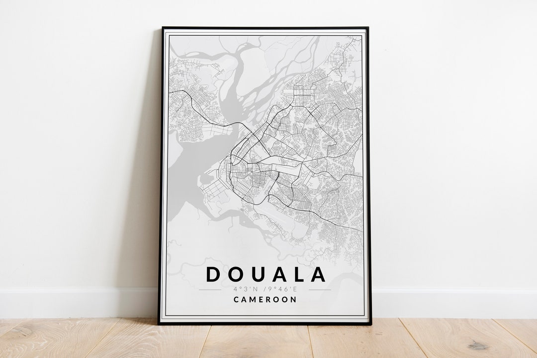 Douala Map Print, Cameroon Map, Douala Poster, Printable Poster, Modern ...