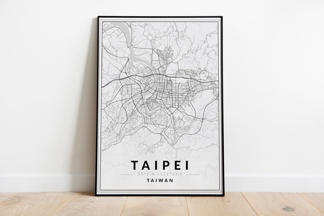 Taipei Map Print, Taiwan Map, Taipei City Poster, Taipei Street Map ...