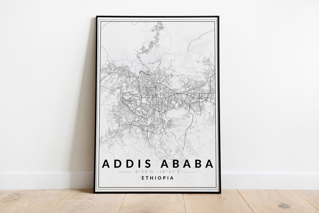 Addis Ababa Map Print, Ethiopia Map, Addis Ababa Poster, Printable ...