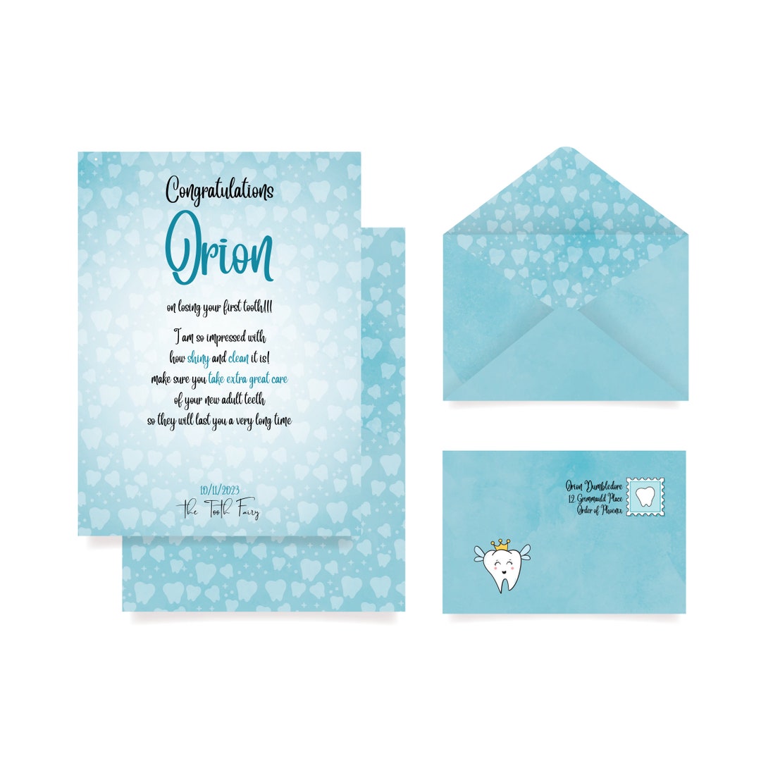 Editable Kid Tooth Fairy Letter & Envelope Template - Etsy