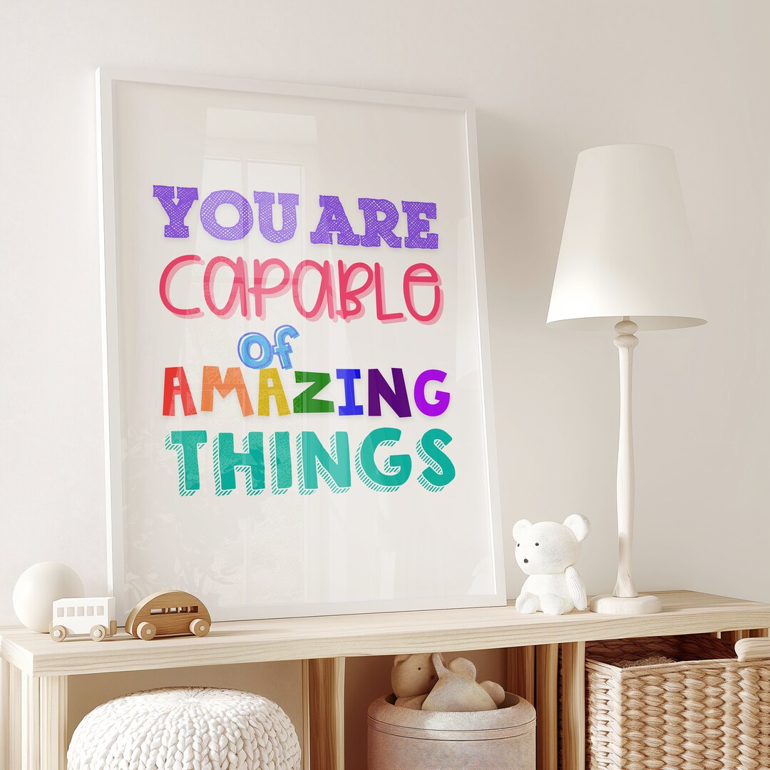 Kids Affirmations, Wall Art for Kids Room, Homeschool Wall Decor, Kids ...