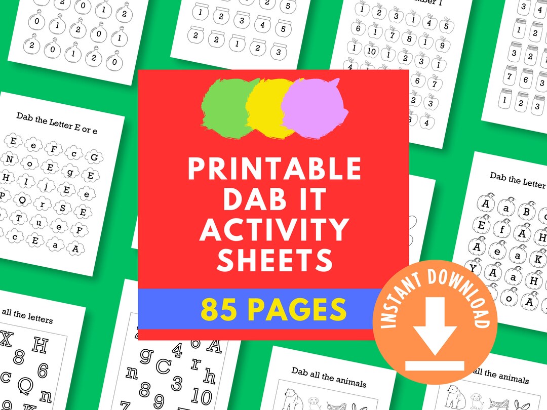 Alphabet Dab Lettering Worksheets, Preschool Printables, Pre-school ...